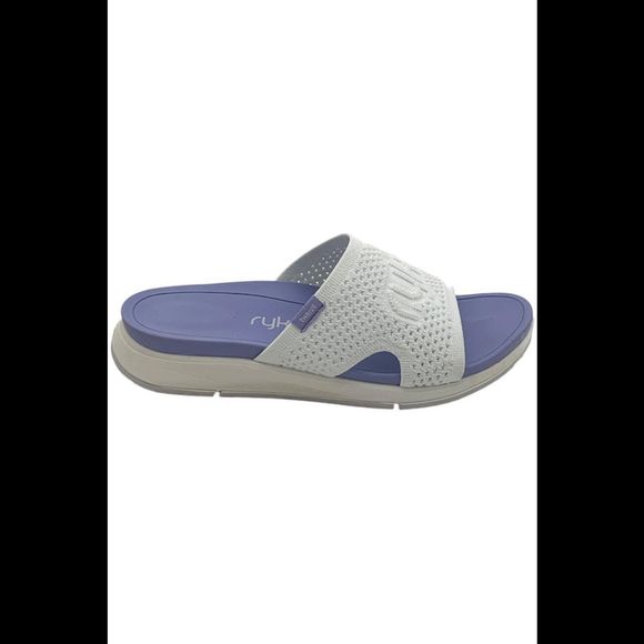 Ryka | Shoes | Ryka Anatomical Knit Slide Sandals Thrive Slide White ...